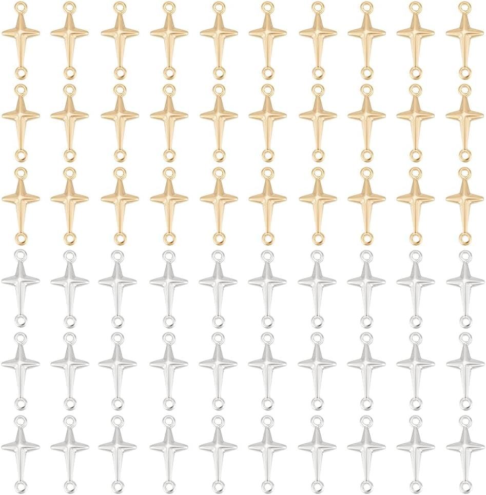 60pcs Cross Connectors Charms Cross Pendant Links Crucifix Cross Metal ...