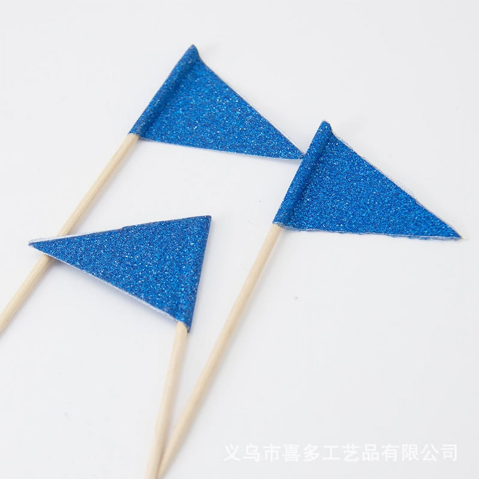 60pcs Cupcake Toppers Flags Mini Small Triangle Flags Toothpick Sticks ...