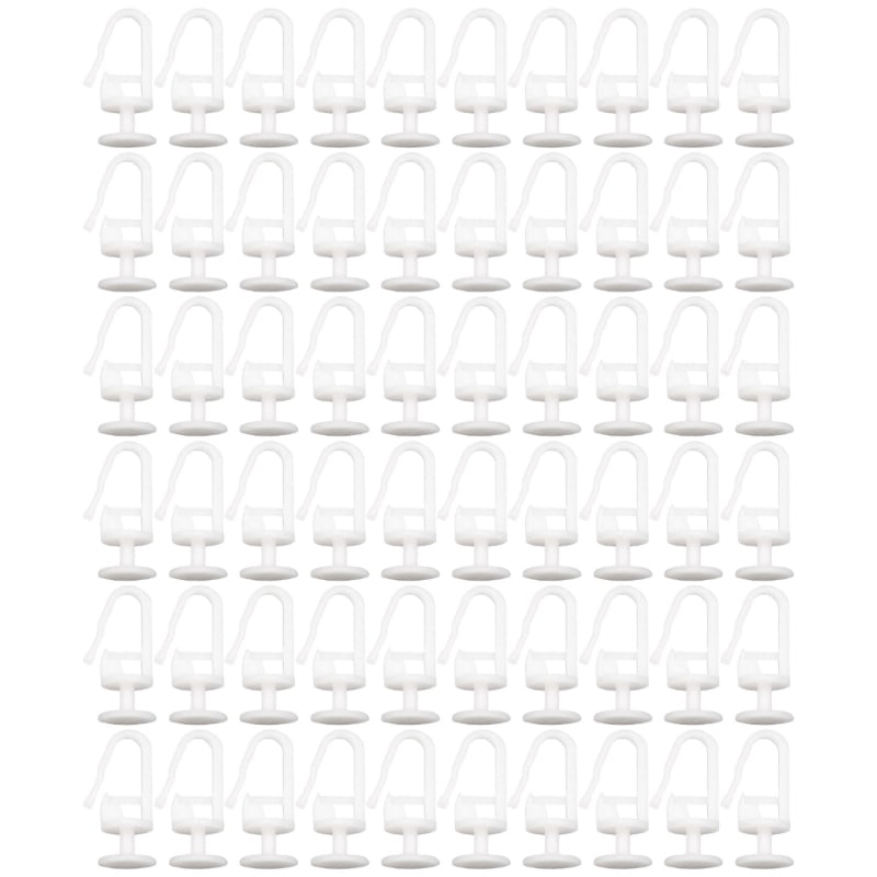 60pcs Curtain Gliders with Lockable Hook Durability Plastic Ensuring ...