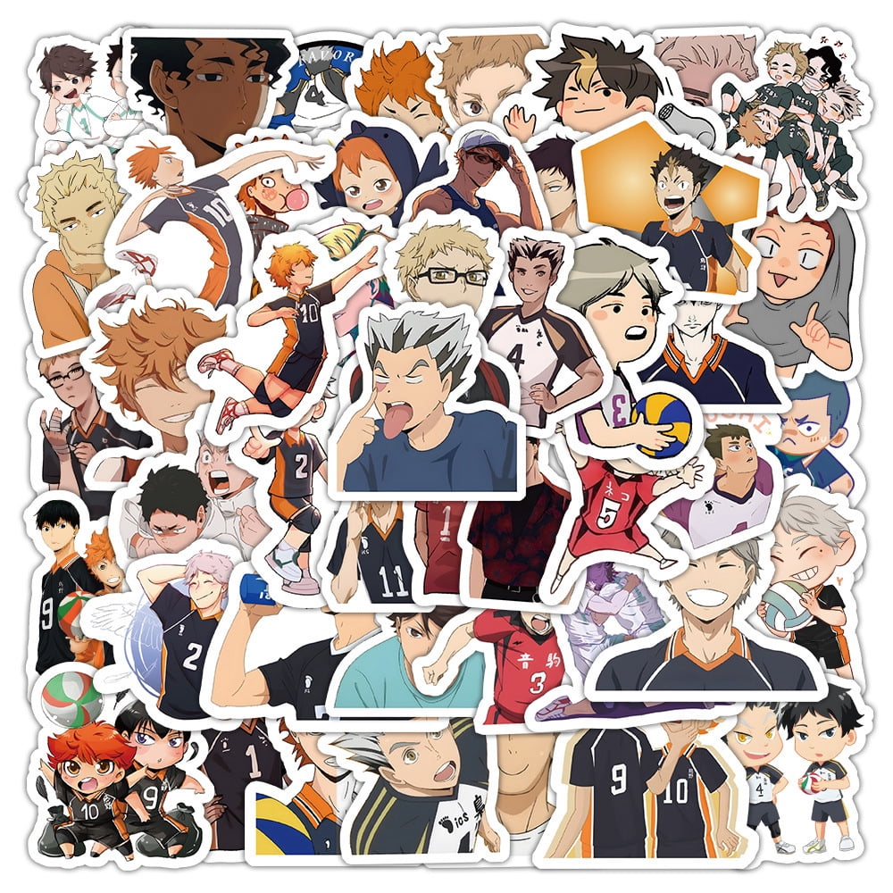 60pcs Cute Haikyuu!! Anime Stickers Cartoon Hinata Shoyo Decals ...