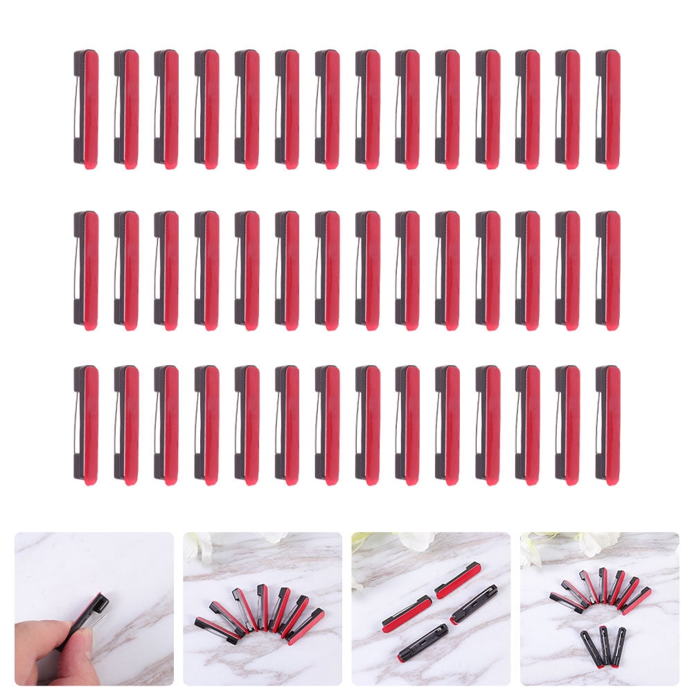 60pcs DIY Badge Self-adhesive Name Tag Safety Pin Worker Number Plate ...