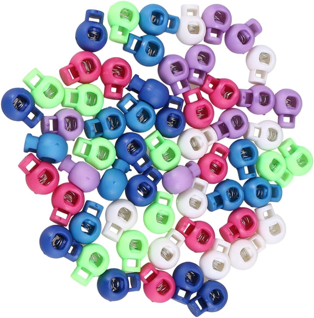 60pcs DIY Spring Buttons Elastic Buckle Plug Elastic Rope Spring Buckle ...