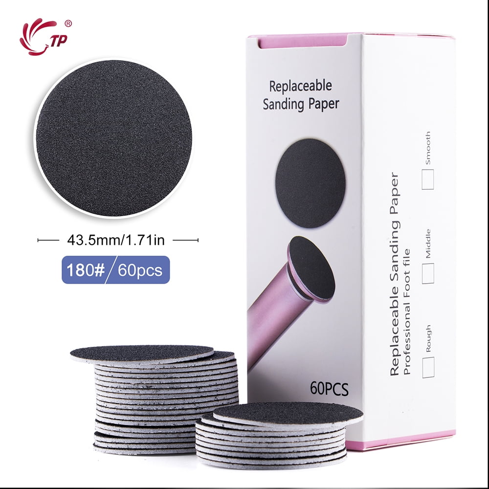 TP 60pcs Replaceable Sanding Paper With Disk 42mm Pedicure Sandpaper ...