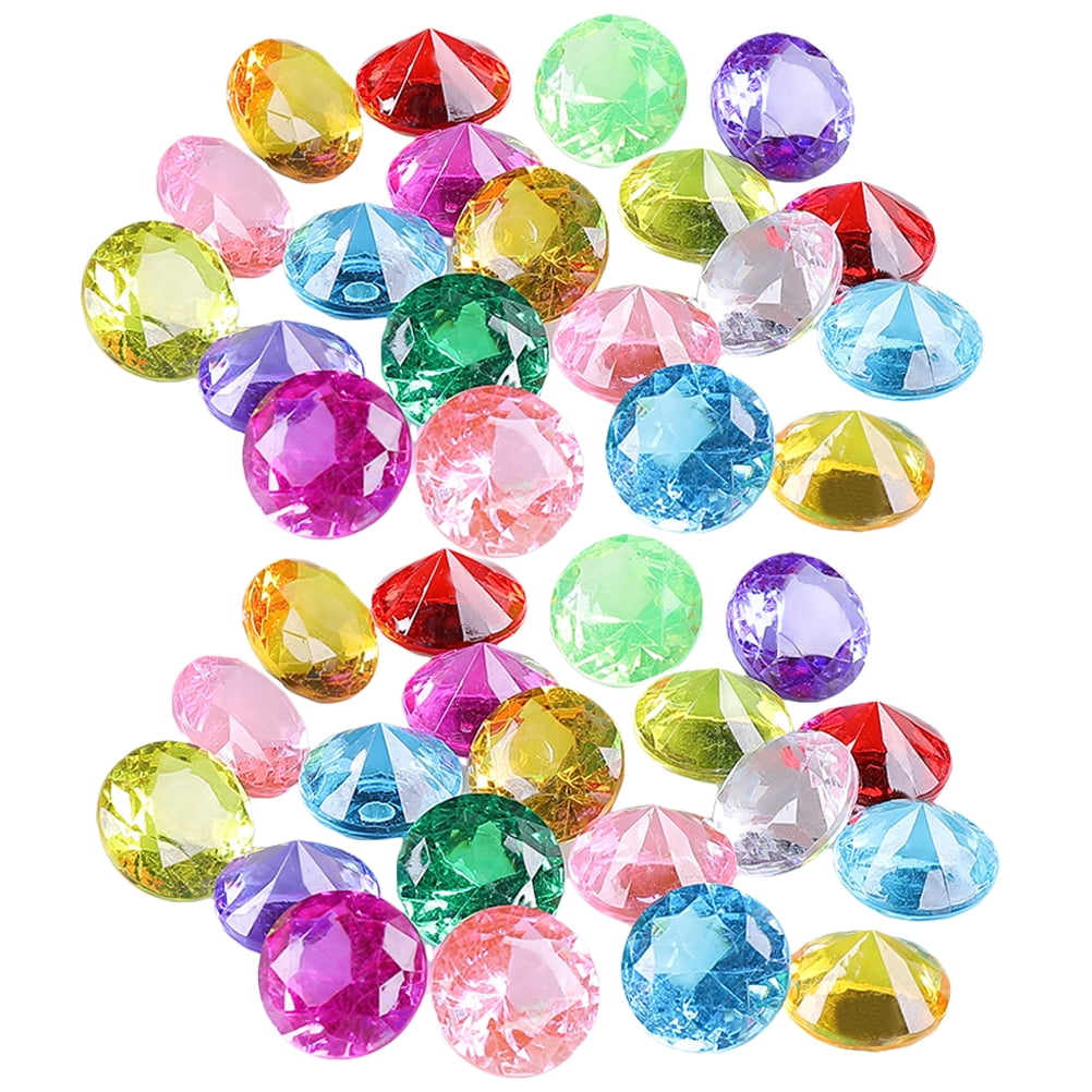 60pcs Diving Gems Toys Acrylic Fake Diamond Pool Gems Summer Underwater ...