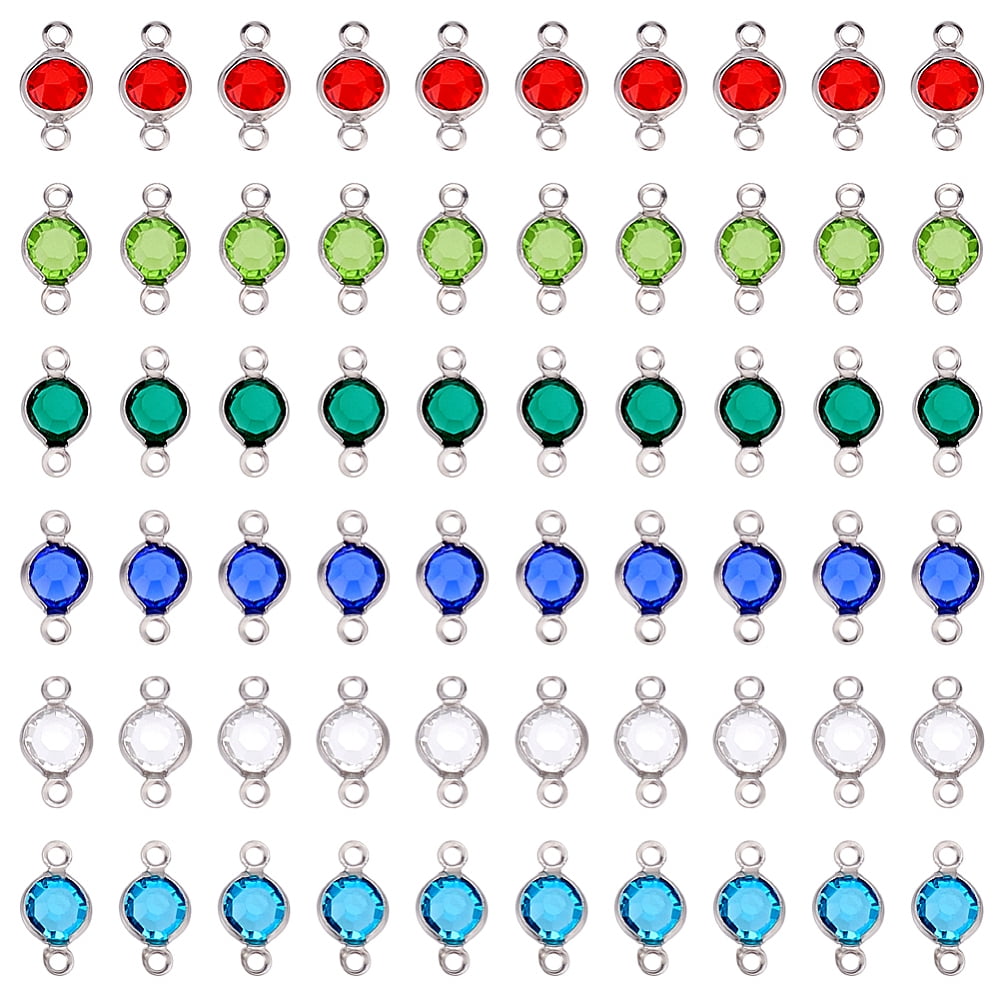 60pcs Double Loops Charm Connectors for Jewelry Making 6 Colors 304 ...