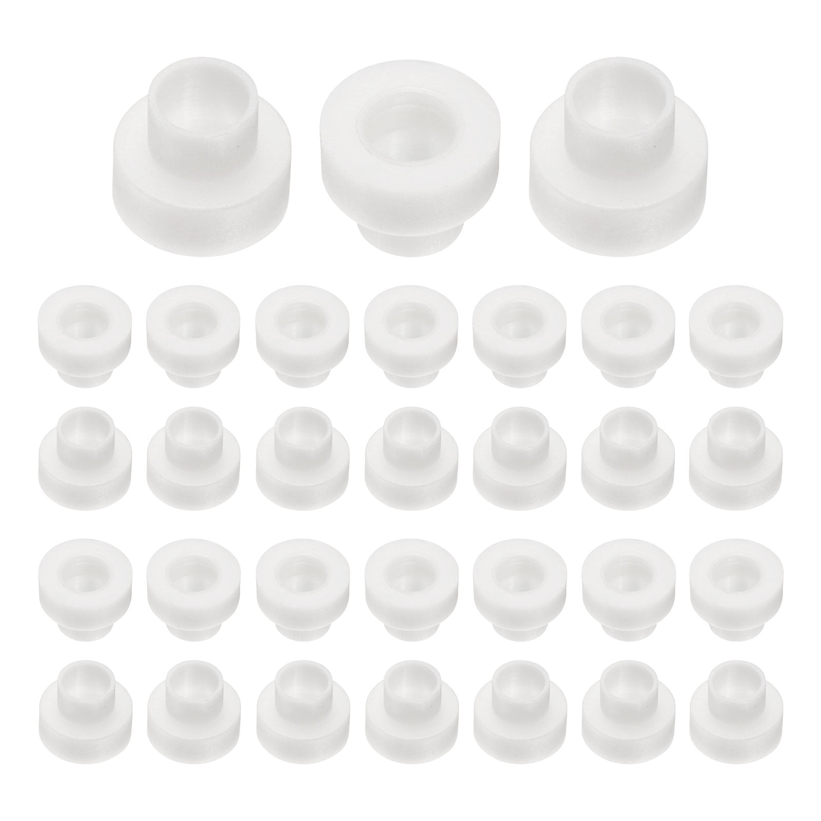 60pcs Flanged Sleeve Bearings Plastic Bushings ID 3mm x OD 3.5mm x ...