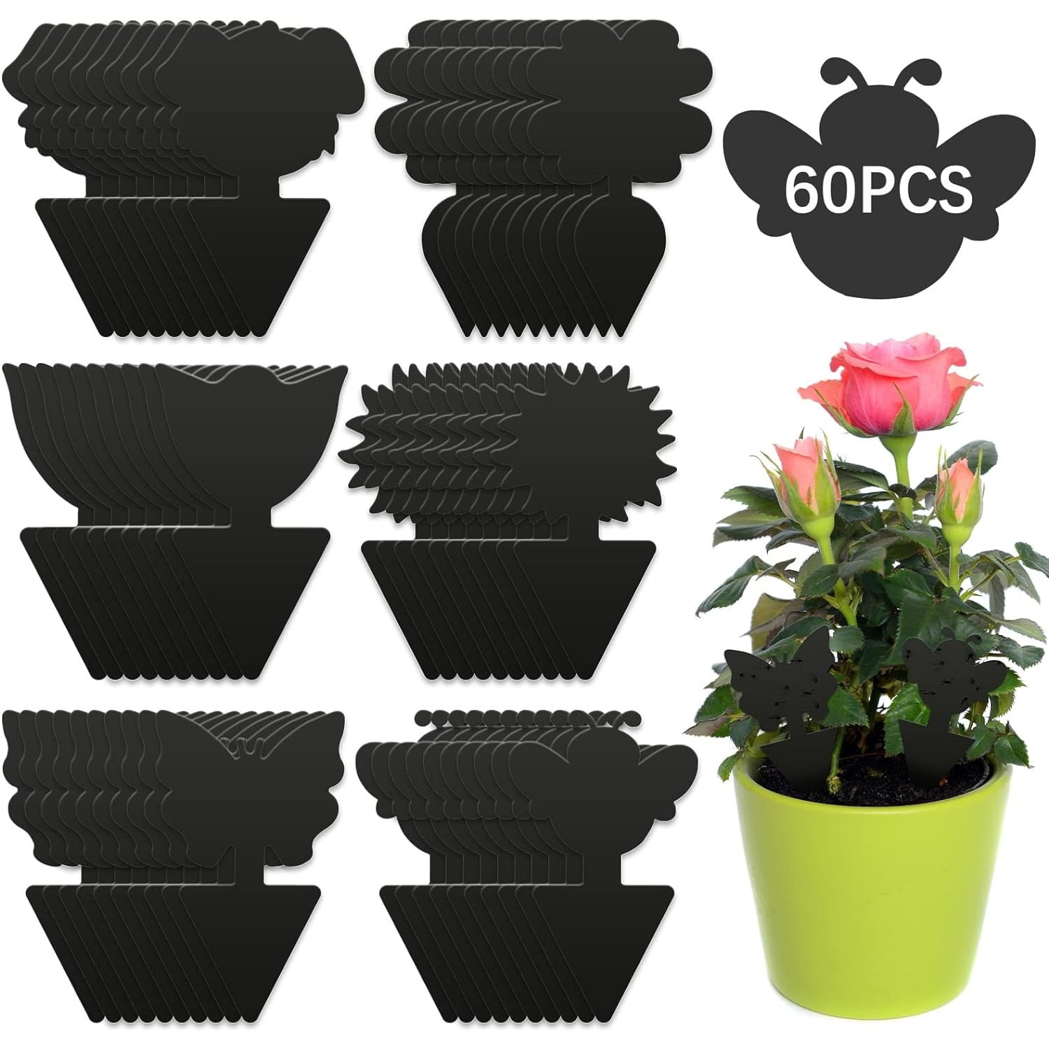 60pcs Fruit Fly Trap Paper, Sticky Gnat Traps Bug Catcher for Protect ...