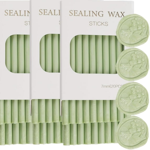 60pcs Glue Gun Wax Seal Sticks for Letter Sealing (Vanilla Green ...