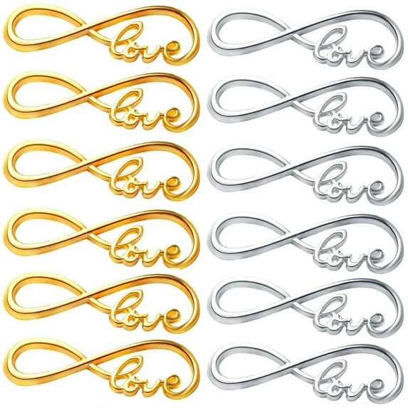 60pcs Gold,Antique Silver Infinity Love Symbol Connectors Charms ...