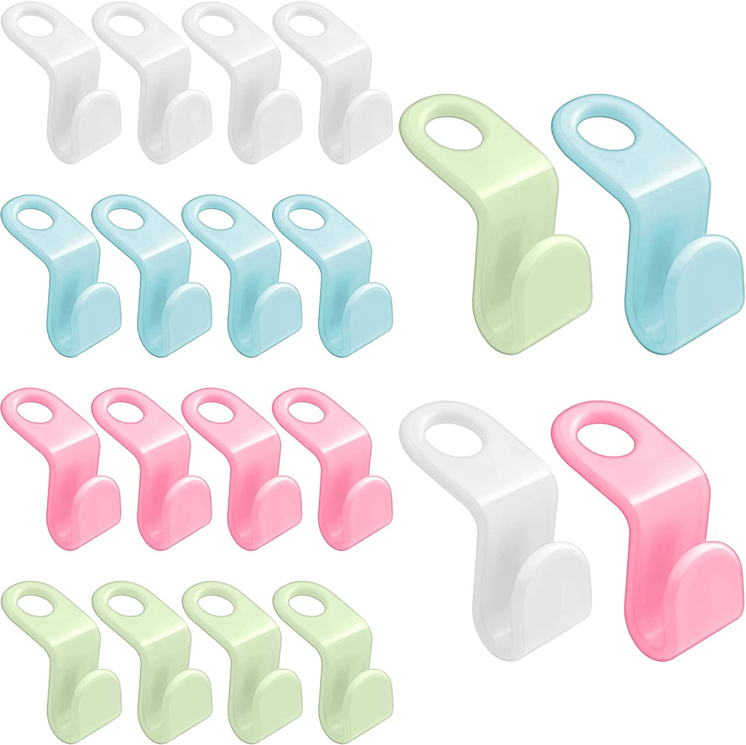 60pcs Hanger Connector Hooks, Space-Saving Cascading Clothes Hook ...