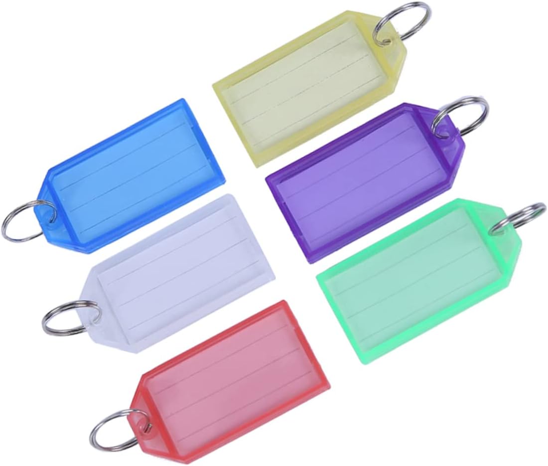 60pcs Heavy Duty Keychain Key Tags Plastic Colored Labels Key Tags with ...
