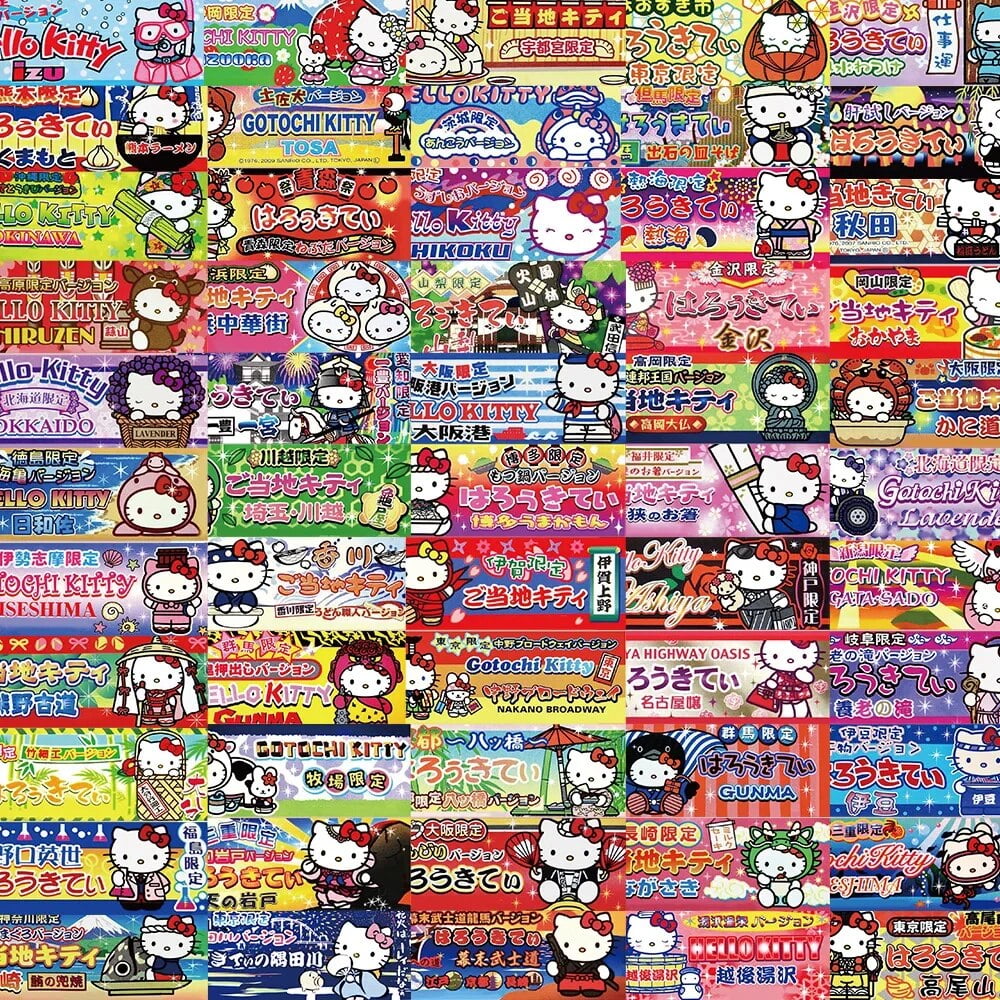 60pcs Kawaii Hello Kitty Labels Sealing Stickers Aesthetic Motorcycle ...