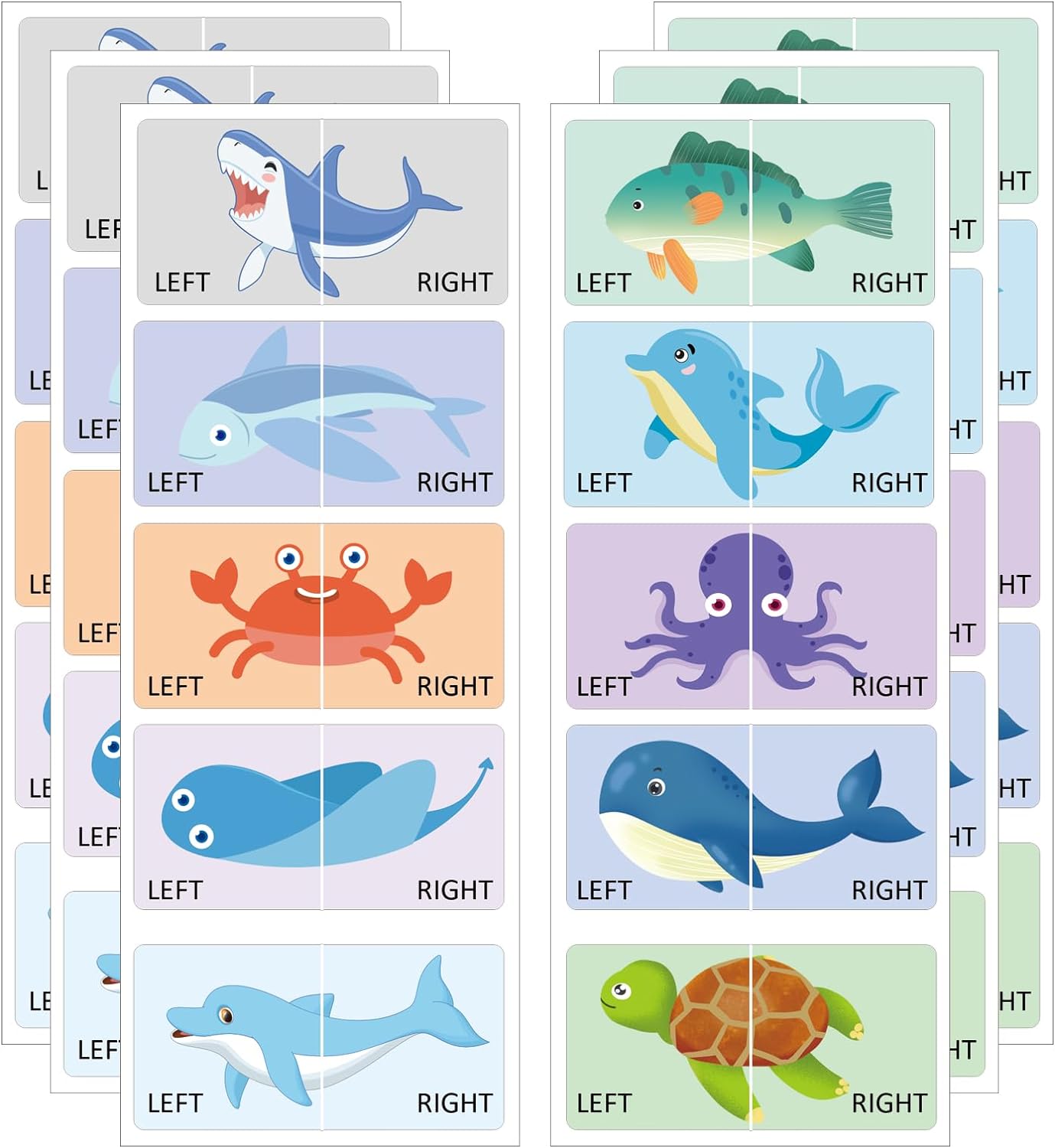 60pcs Kids Shoe Labels Cute Right Left Sole Animal Children Boys Girls ...