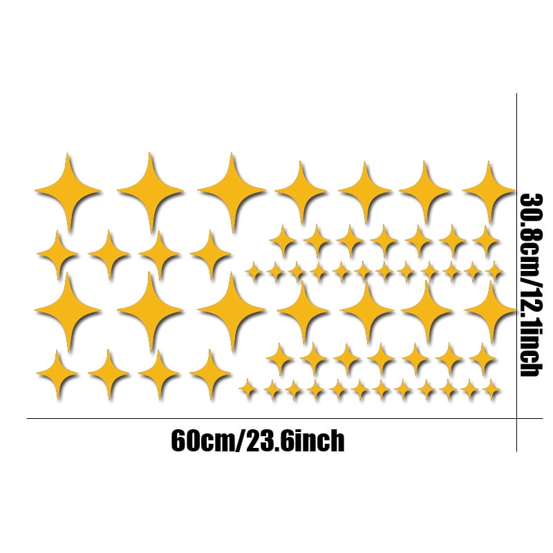 60pcs Large Car Sticker Full Of Stars, Star Set, Continuous Bead Star ...