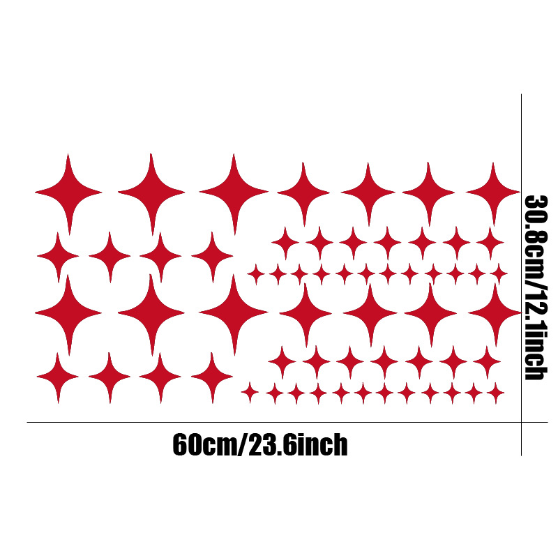 60pcs Large Car Sticker Full Of Stars, Star Set, Continuous Bead Star ...
