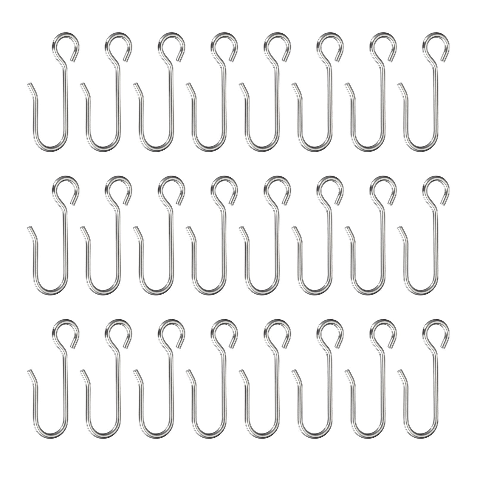 60pcs Metal Curtain Track Hooks, Stainless Steel Curtain Hooks S Shaped ...