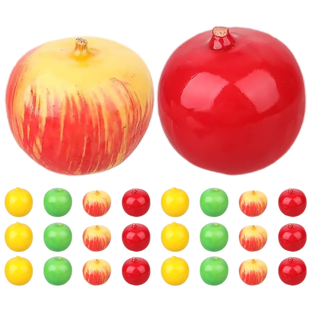 60pcs Mini Artificial Apples Tiny Lifelike Apples Dollhouse Fake Apples ...