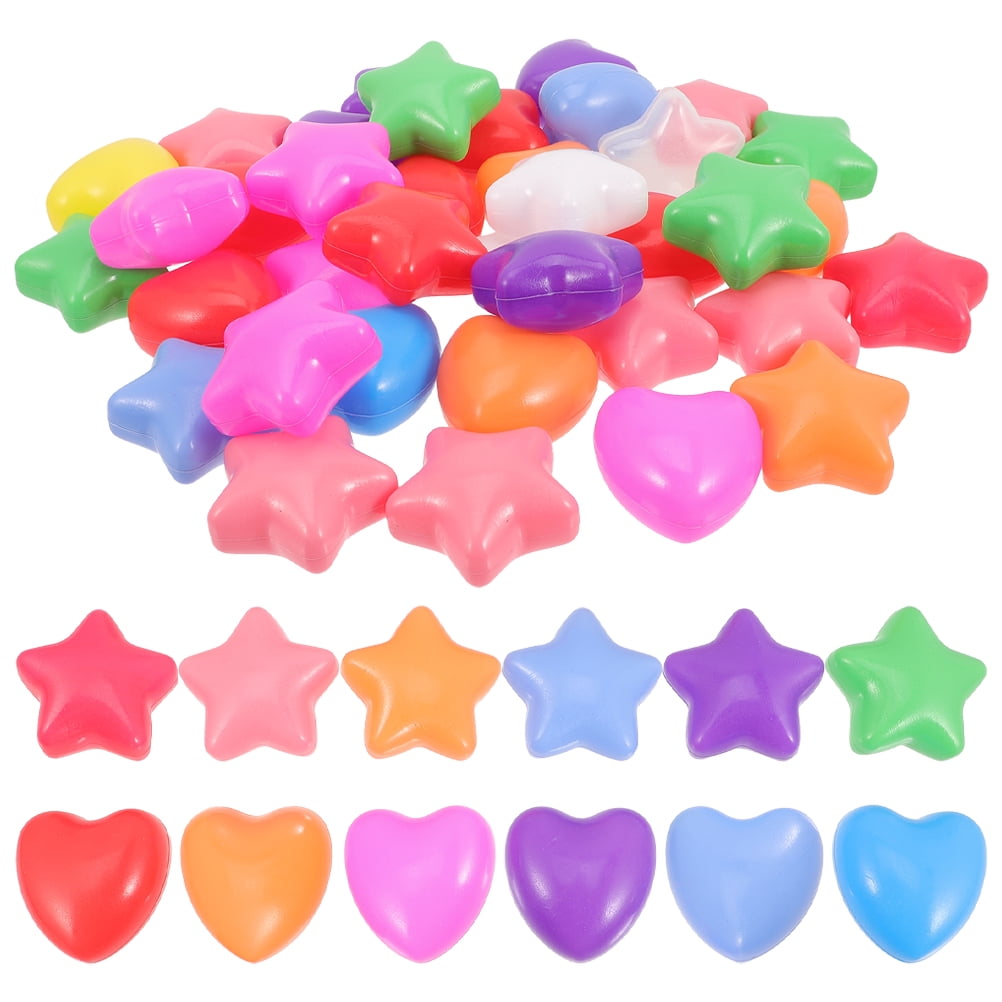 60pcs Ocean Balls Star and Heart Shaped Pool Balls Party Game Pits ...