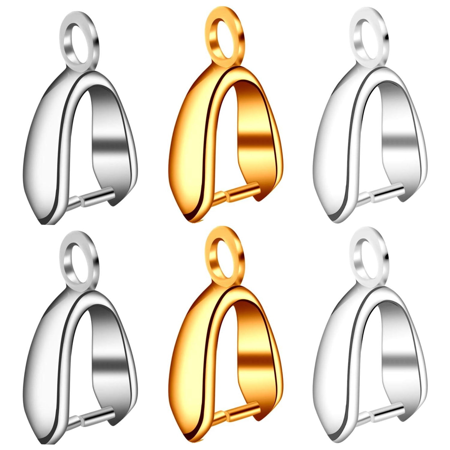60pcs Pinch Clip Clasp Bead Bail Pendant Connector Metal Jewelry Making ...