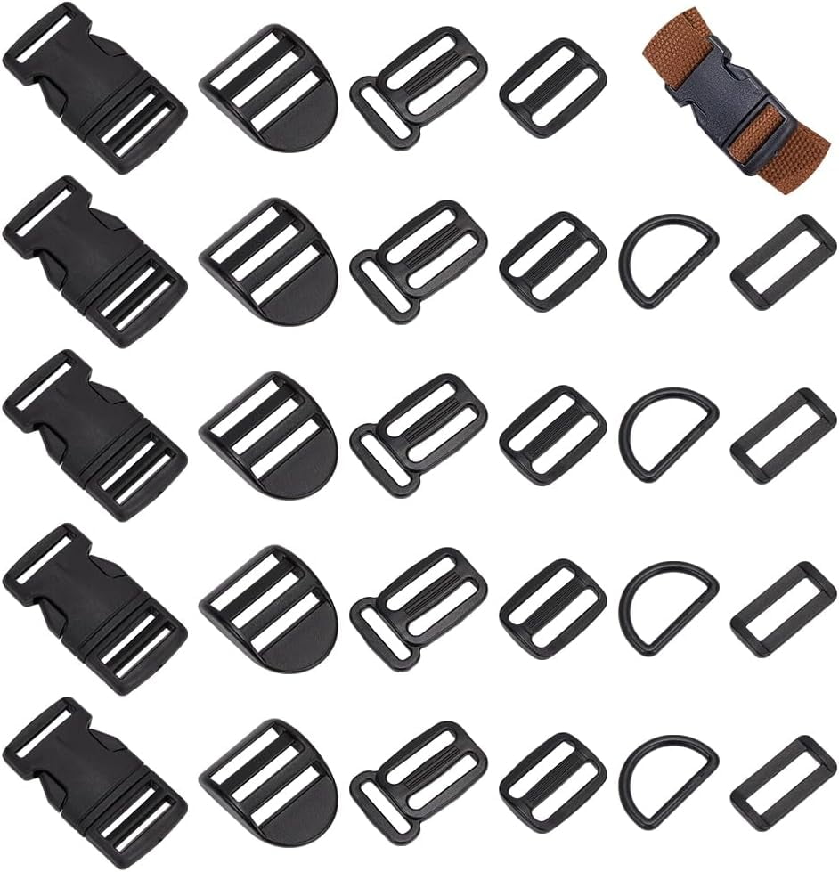60pcs Plastic Buckle Set 10pcs Ladder Lock Slider Buckle 10pcs Side ...