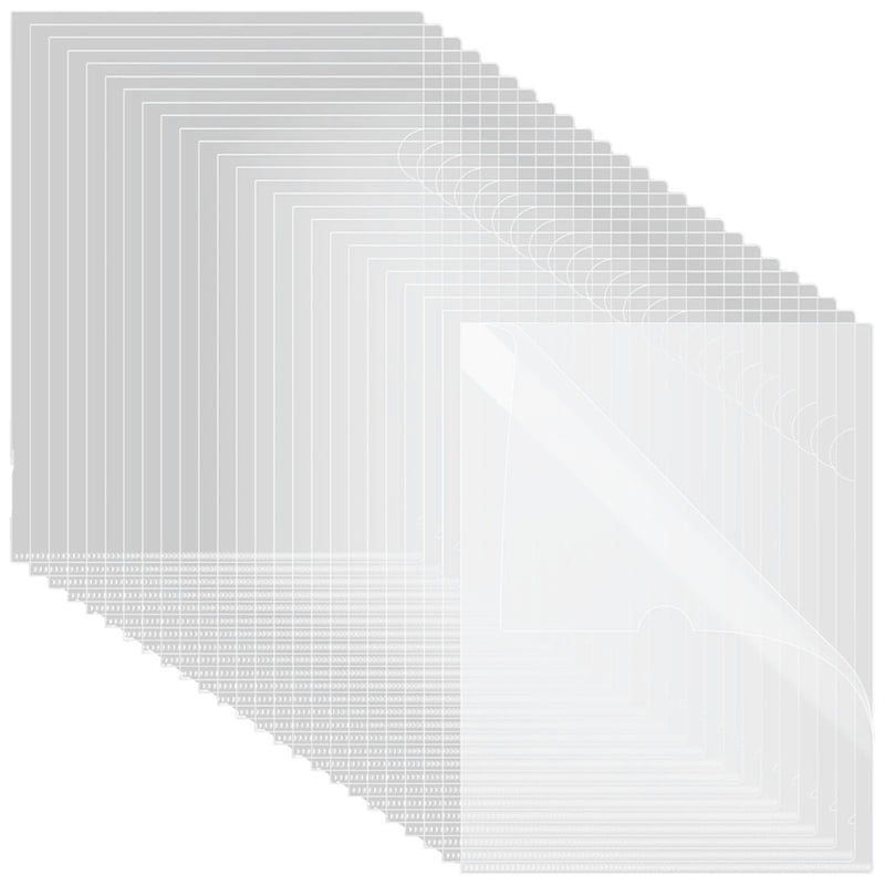 60pcs Plastic Clear File Folders L Shape Copy Security Project Folders ...