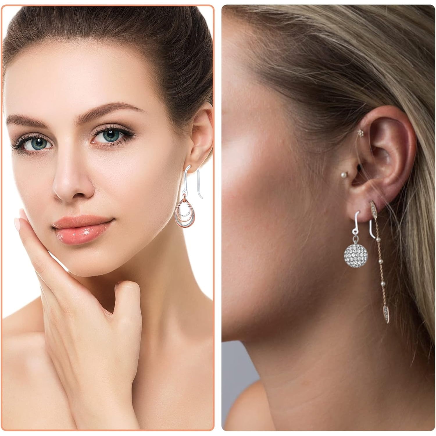 60pcs Plastic Earring Hooks Hypoallergenic Safety Ear Wire with Loop ...