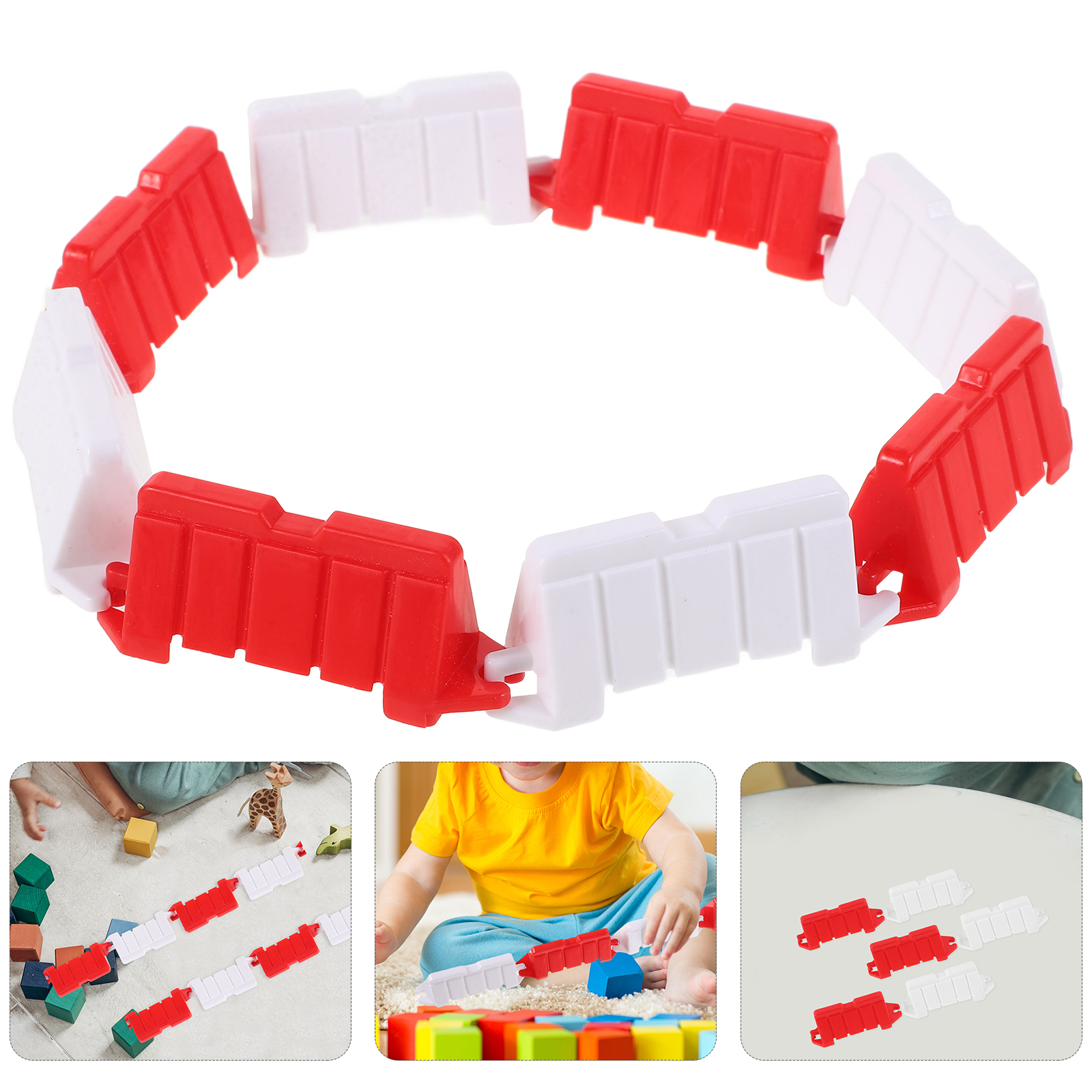 60pcs Racing Track Road Barrier Mini Traffic Road Block Toy Miniature ...