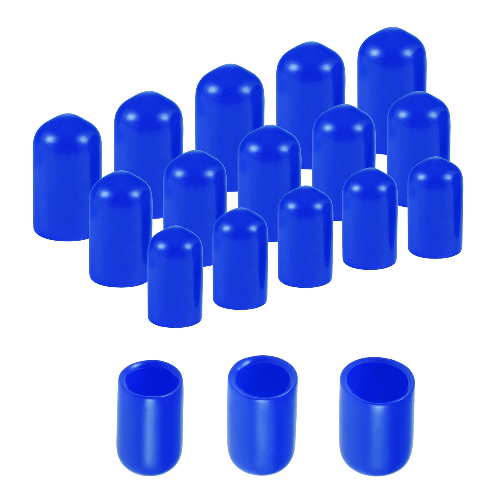 60pcs Round Rubber End Caps 9/32" 3/8" 1/2"(7mm 10mm 12mm) Blue Vinyl ...