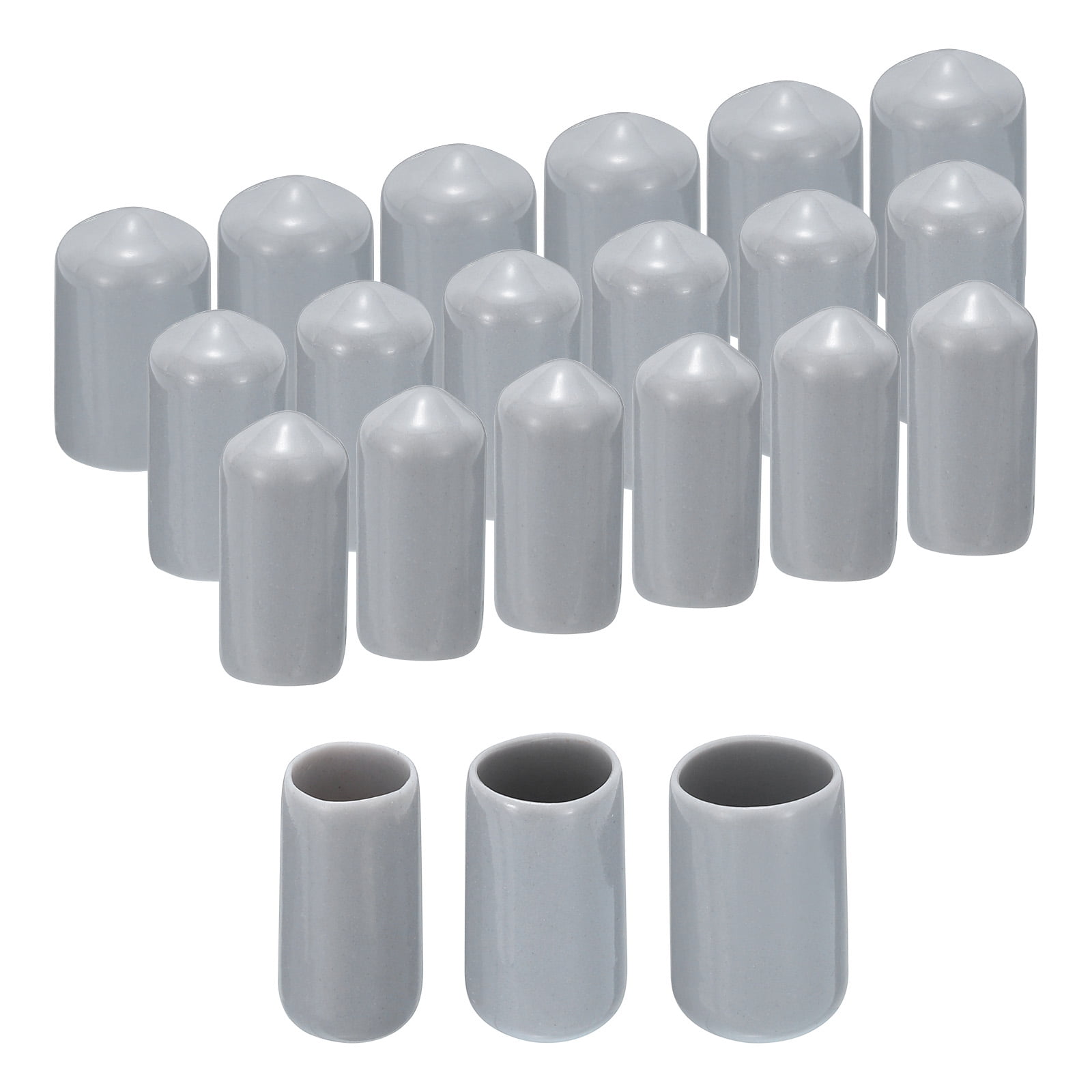 60pcs Round Rubber End Caps 9/32" 3/8" 1/2"(7mm 10mm 12mm) Grey Vinyl ...