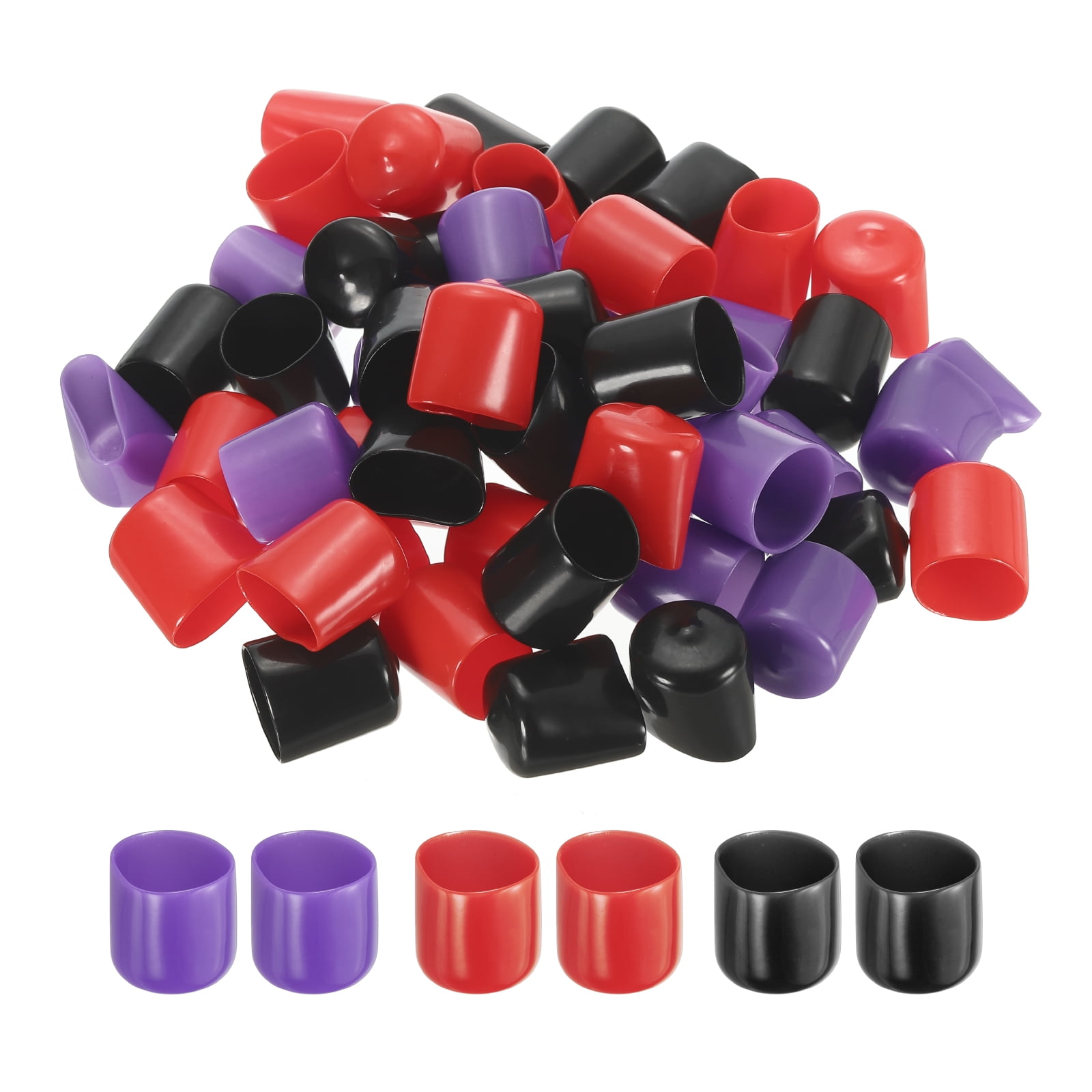 60pcs Rubber End Caps 25mm(1") ID Vinyl PVC Round Tube Bolt Cap Cover ...