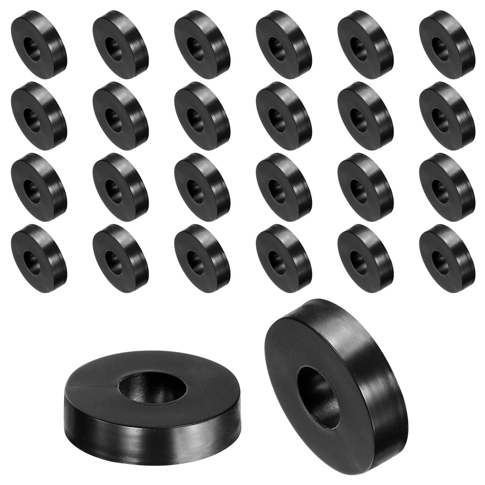 60pcs Rubber Spacers 27mm OD x 10mm ID x 6mm Height Round Anti ...