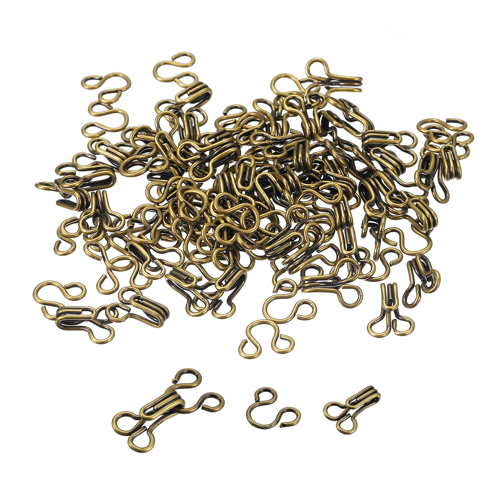60pcs Sewing Hooks and Eyes Closure, 12.2mm Bra Hooks Clothing Fastener ...
