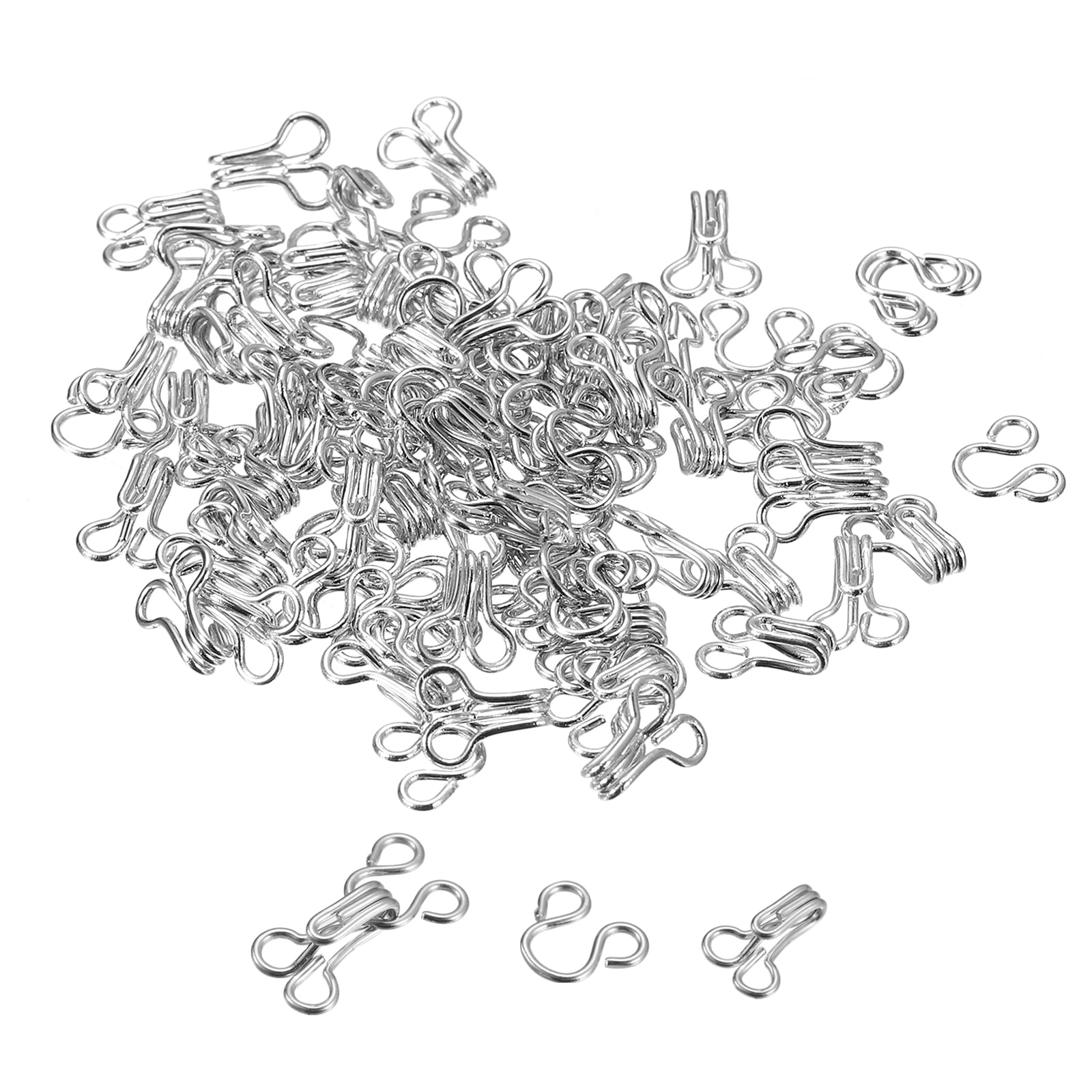 60pcs Sewing Hooks and Eyes Closure, 12.2mm Bra Hooks Clothing Fastener ...