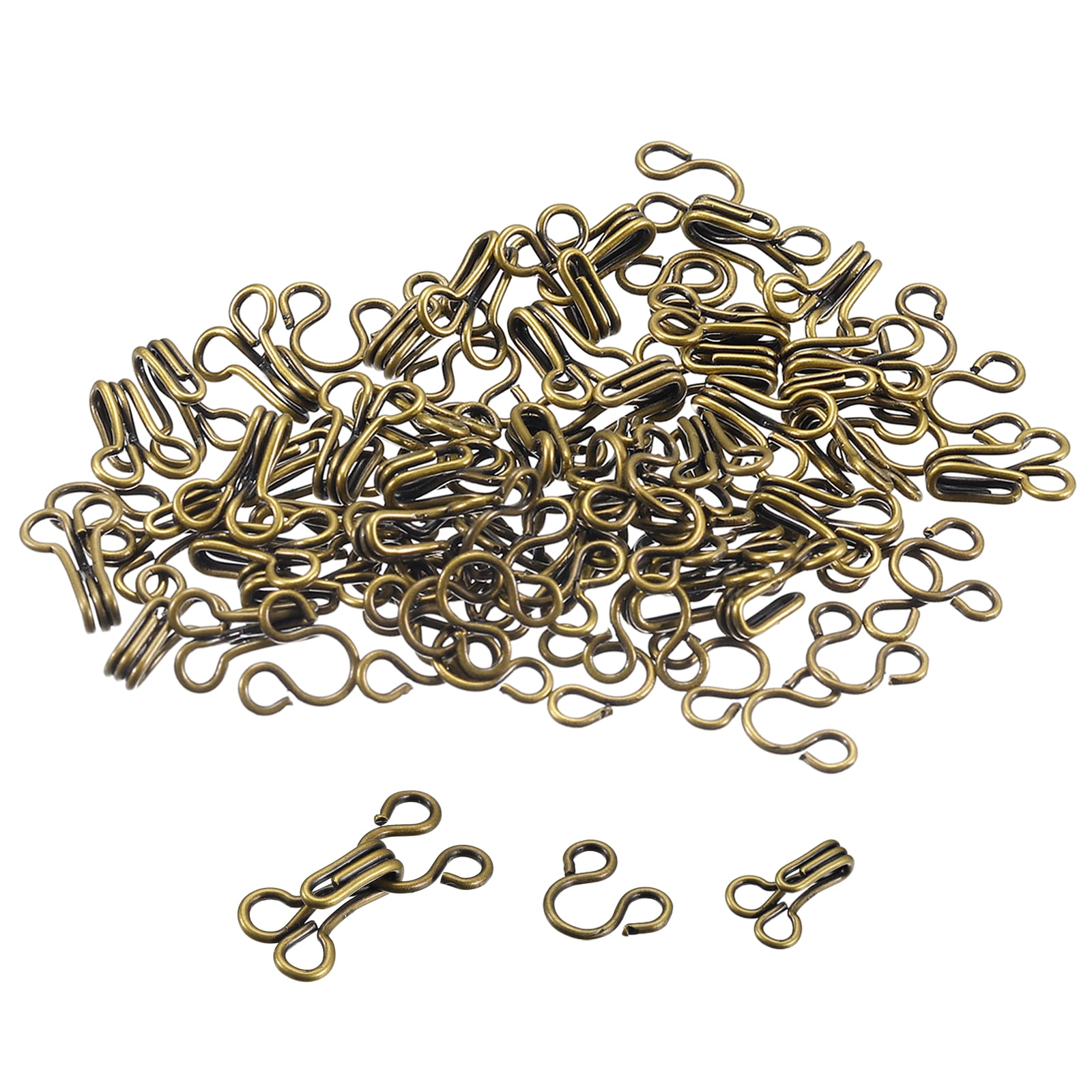 60pcs Sewing Hooks and Eyes Closure, 14.5mm Bra Hooks Clothing Fastener ...