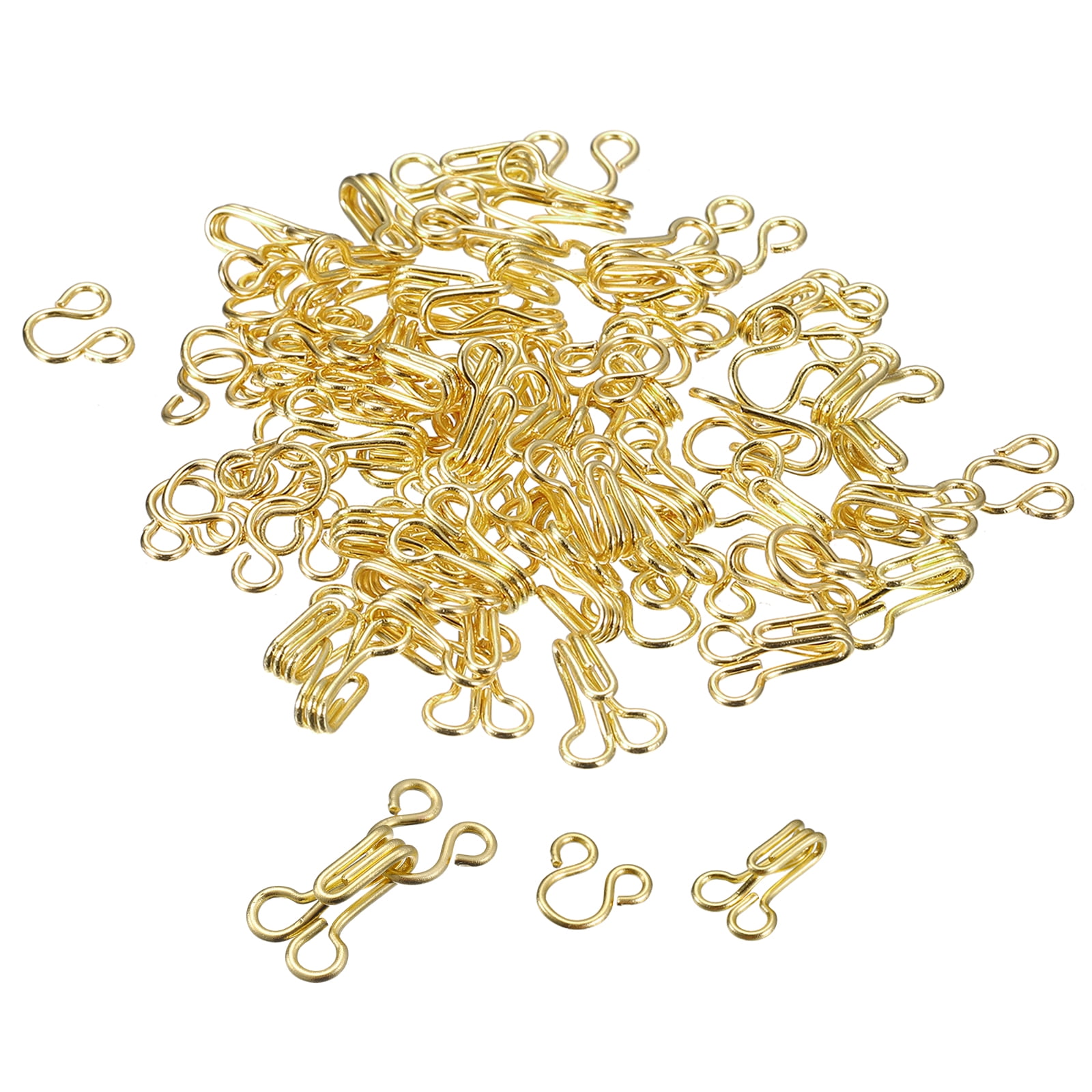 60pcs Sewing Hooks and Eyes Closure, 14.5mm Bra Hooks Clothing Fastener ...