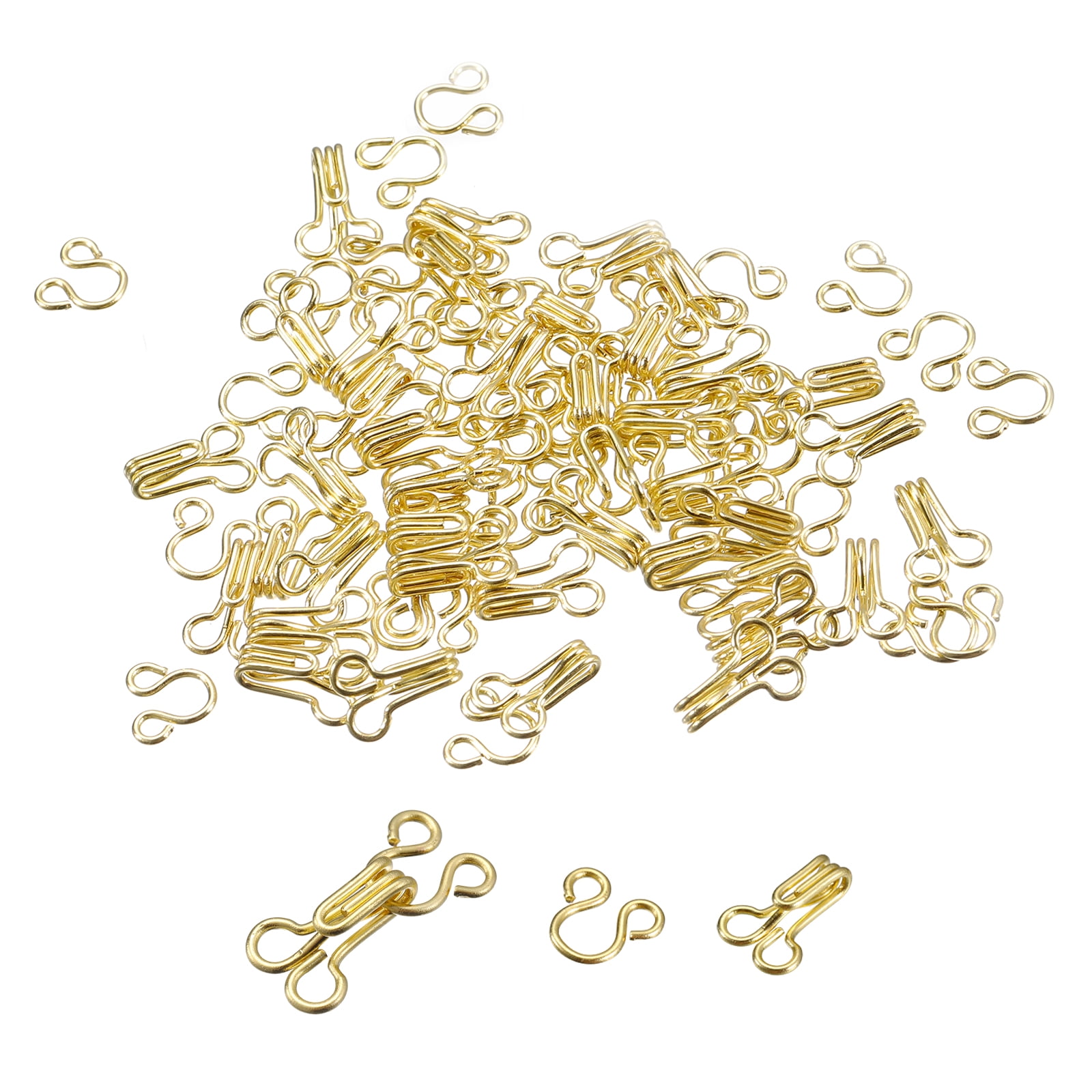 60pcs Sewing Hooks and Eyes Closure, 17.5mm Bra Hooks Clothing Fastener ...