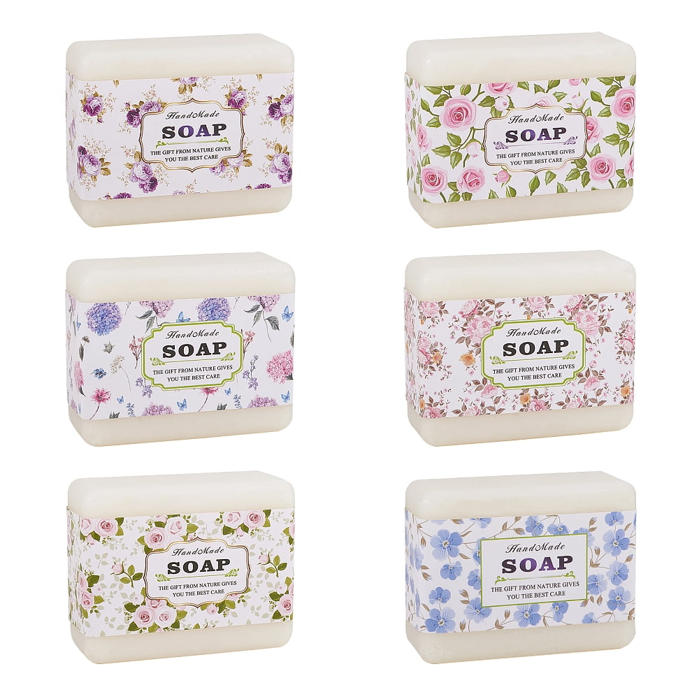 60pcs Soap Labels 6 Style Soap Wrapping Paper Tape Vertical Soap ...