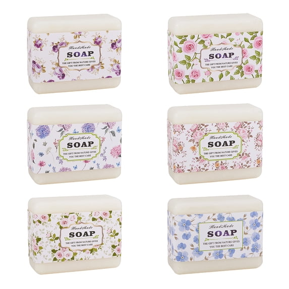 60pcs Soap Labels 6 Style Soap Wrapping Paper Tape Vertical Soap ...