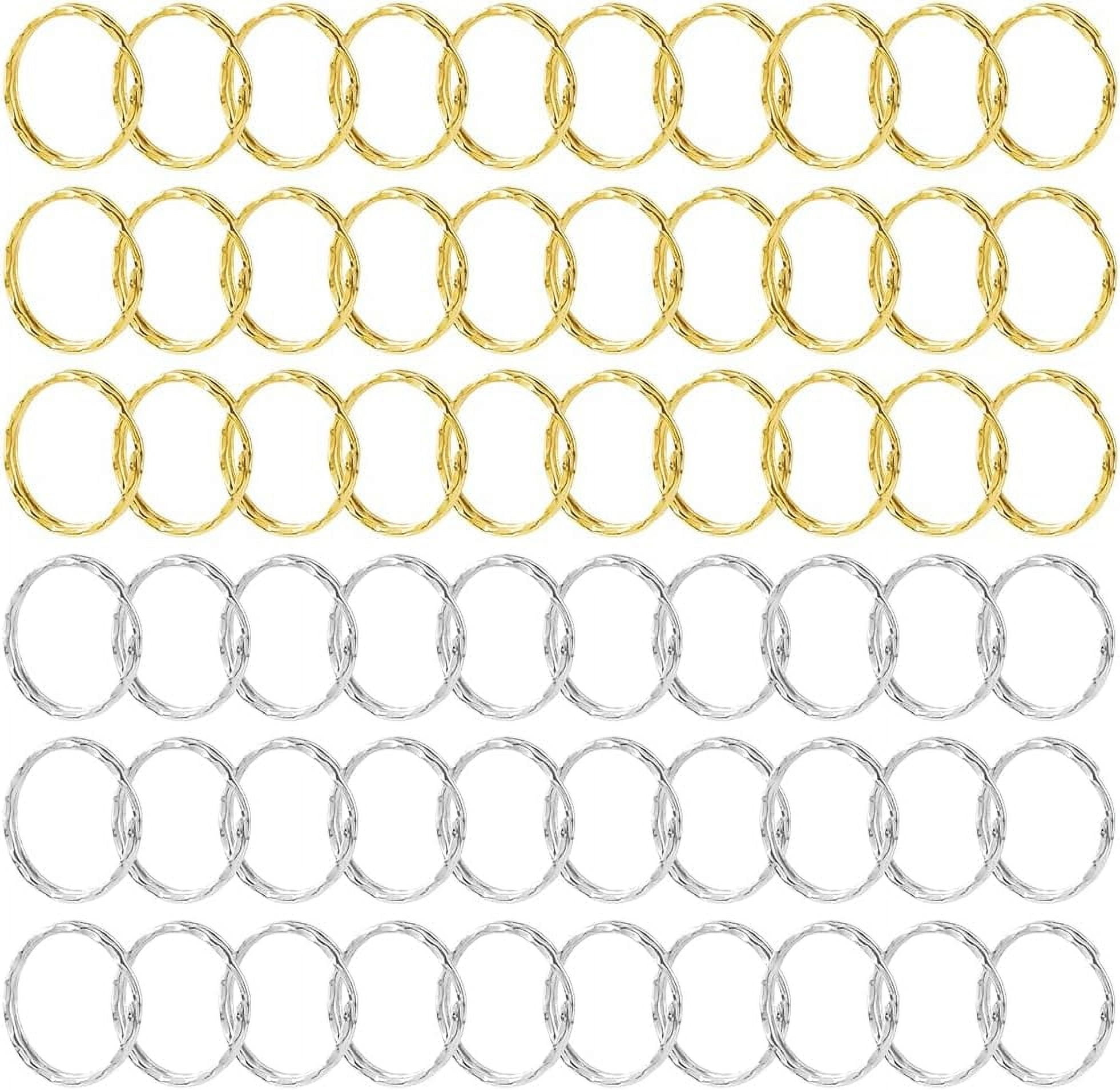 60pcs Split Keyrings Iron Key Rings Keychain Rings Split Keychain Rings Gold Silver Keychain ...