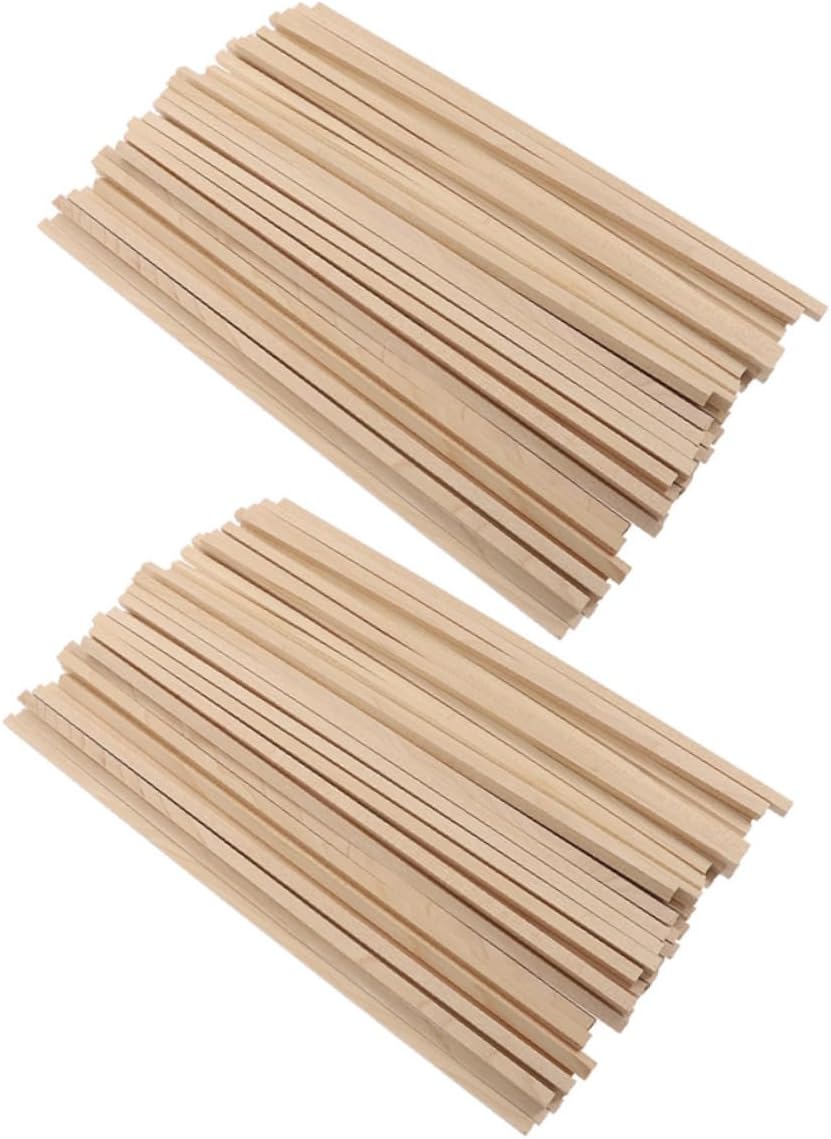 60pcs Square Wooden Stick Square Dowel Stick DIY School Projects Sticks ...