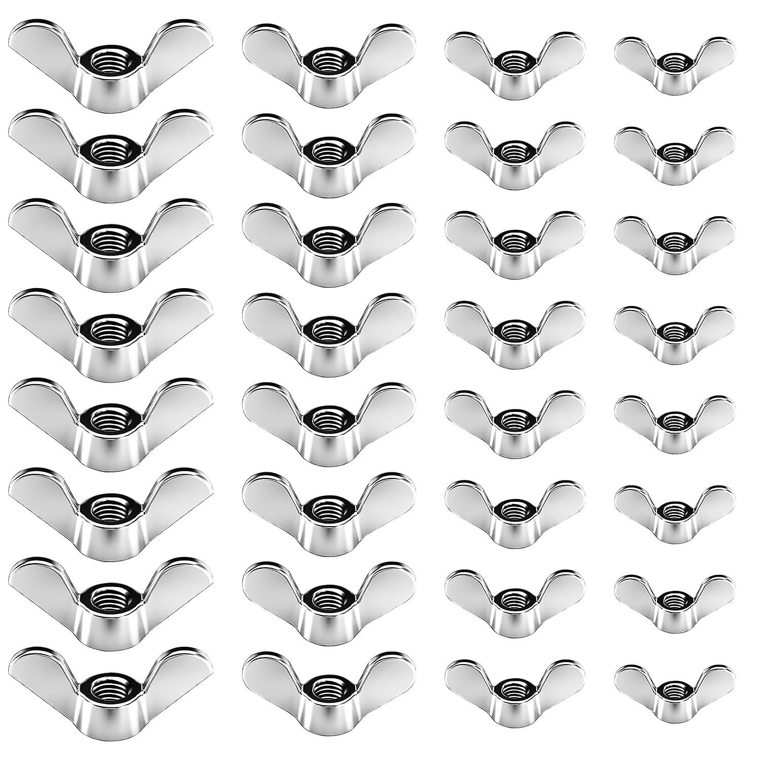 60pcs Stainless Steel Wing Nuts Wing Nut M4 M5 M6 M8 Butterfly Wing ...