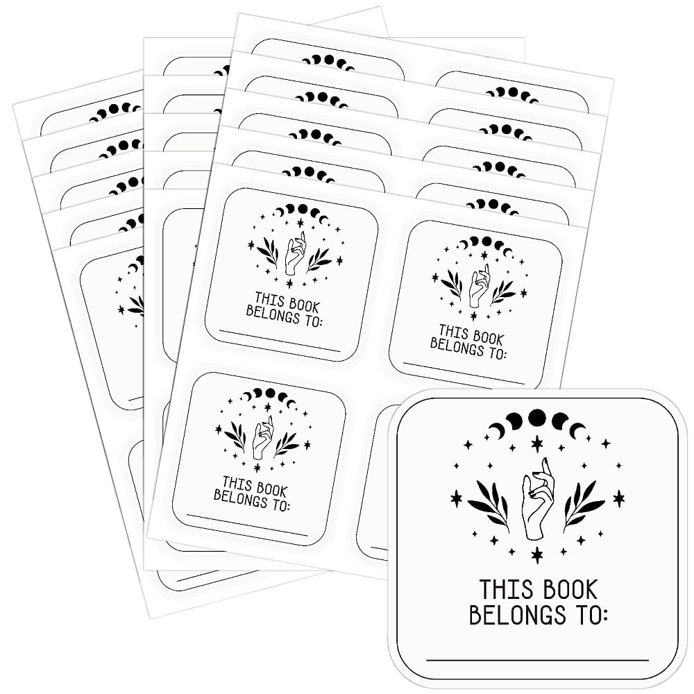 60pcs This Book Belongs to Stickers Book Plates Labels 2 x 2 Inch Moon ...