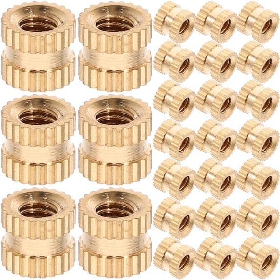 60pcs Threaded Knurled Nuts DIY Parts Compact Copper Connectors Small ...