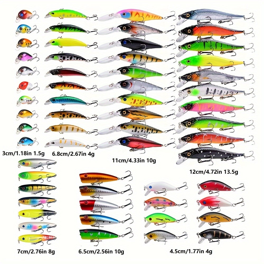 60pcs Ultimate Fishing Lure Kit: Realistic Swimbaits, Crankbaits ...