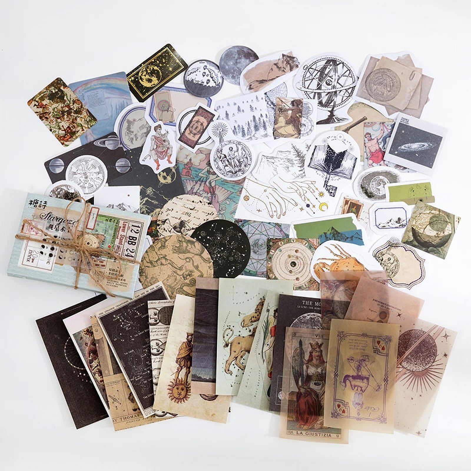 60pcs/Vintage Stationery Stickers Aesthetic Junk Journal Paper Diary ...