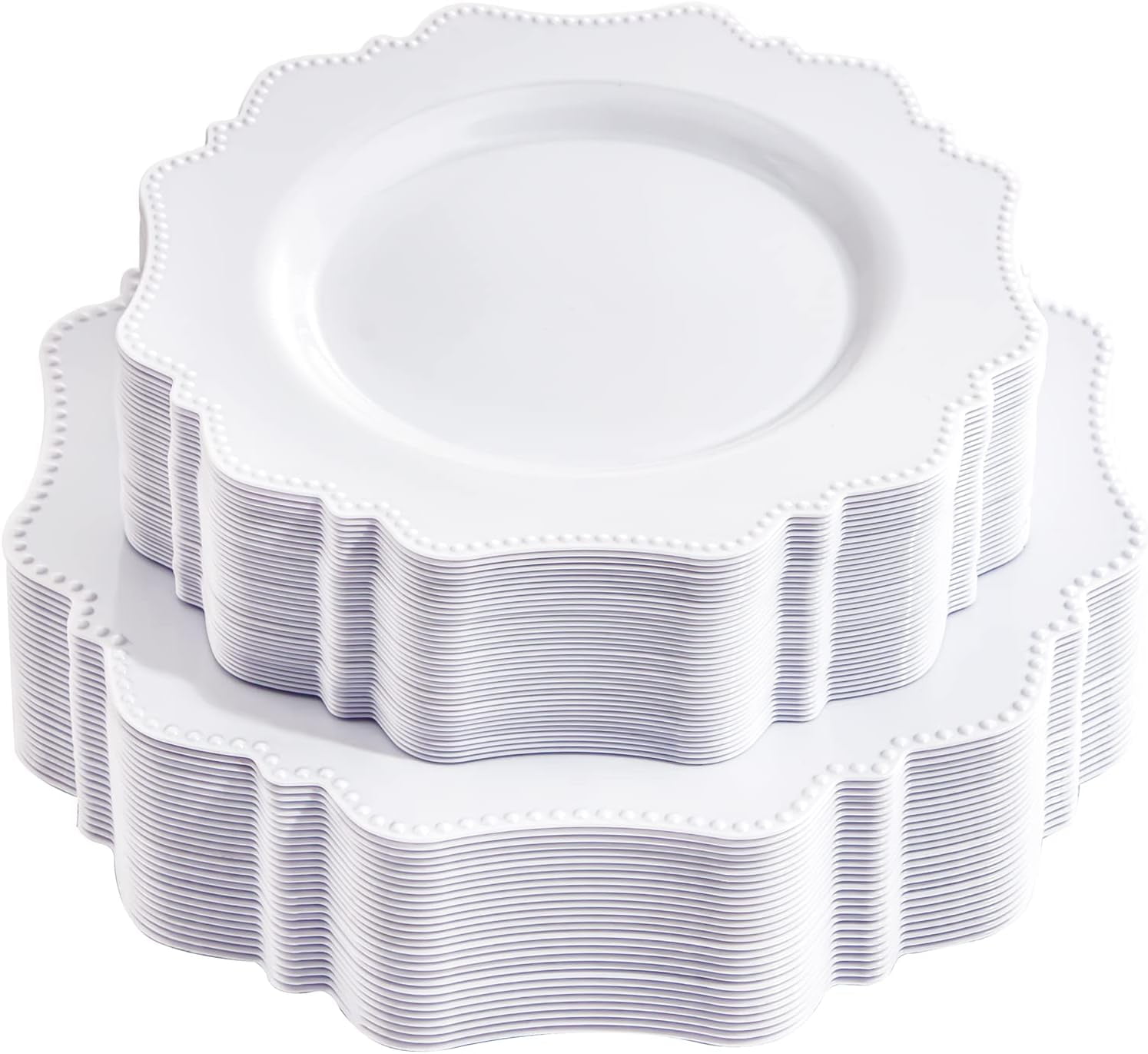 60pcs White Disposable Plastic Plates-Heavy duty plate for party ...