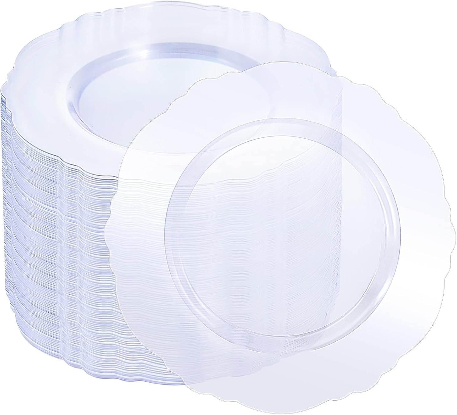 60pcs White Plastic Plates -10.25inch Baroque White Disposable Dinner ...