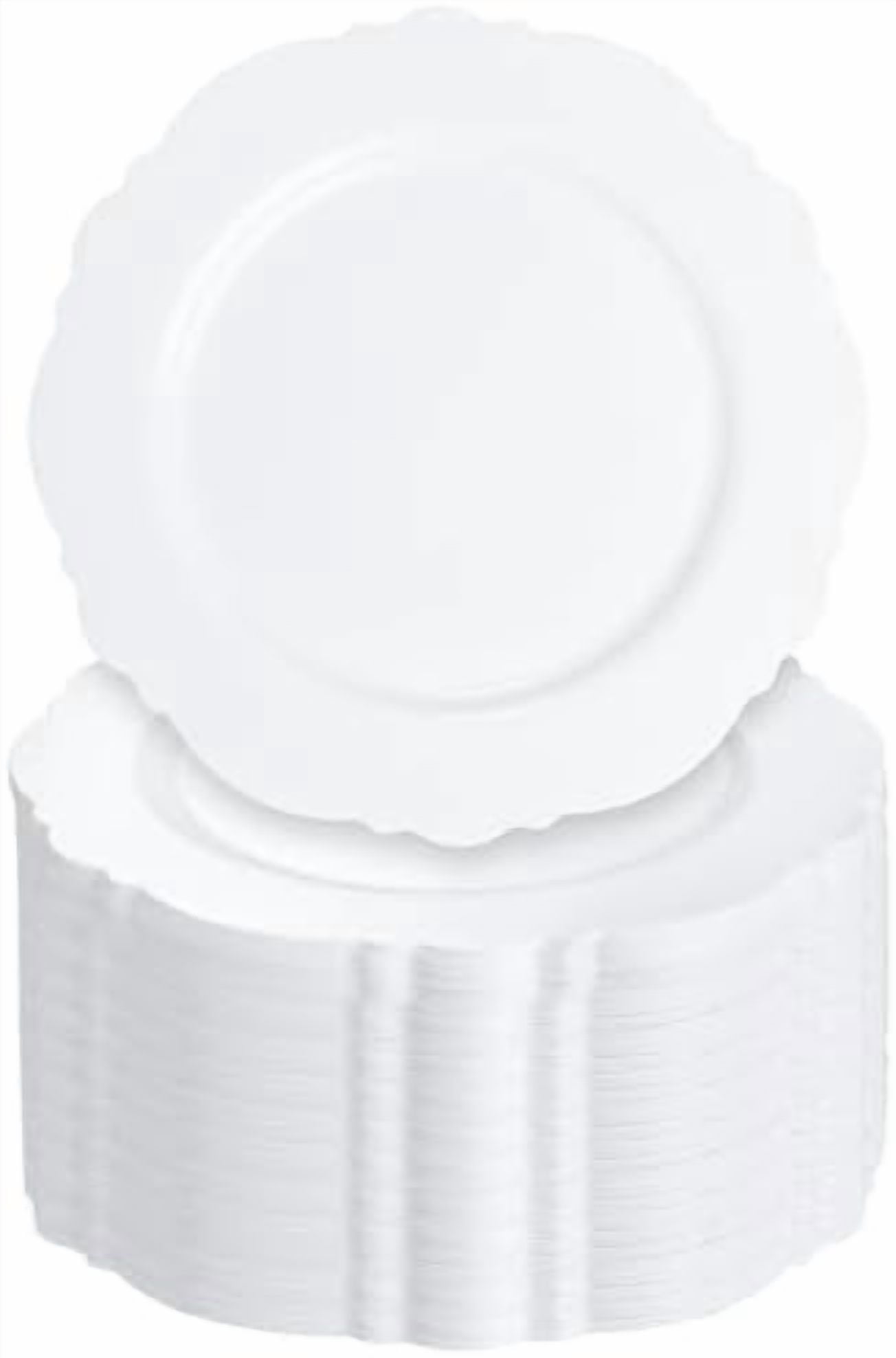 60pcs White Plastic Plates -10.25inch Baroque White Disposable Dinner ...