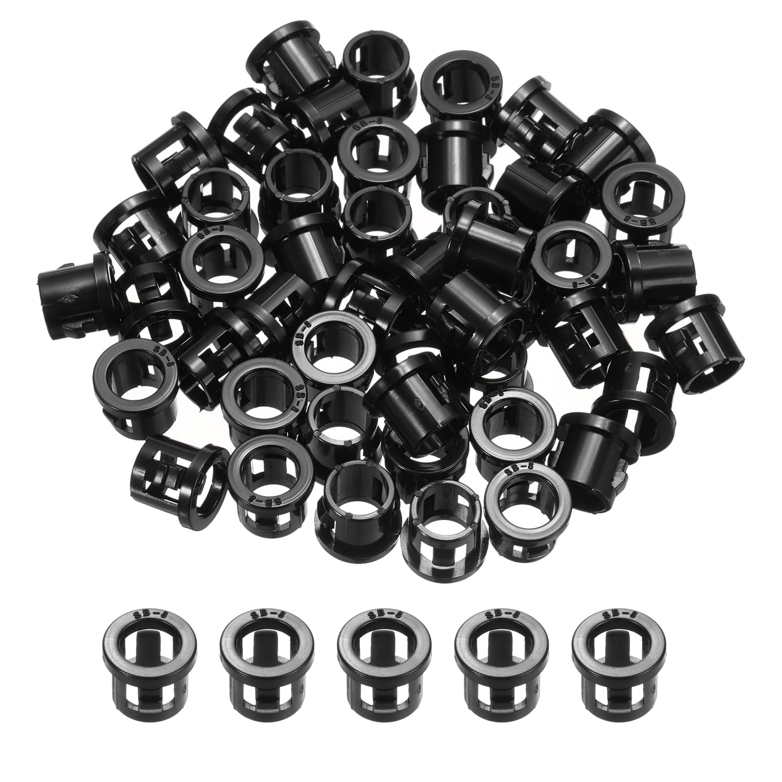 60pcs Wire Grommet, 7.8mm Mounting Dia Plastic Grommets Cable Hose Snap ...