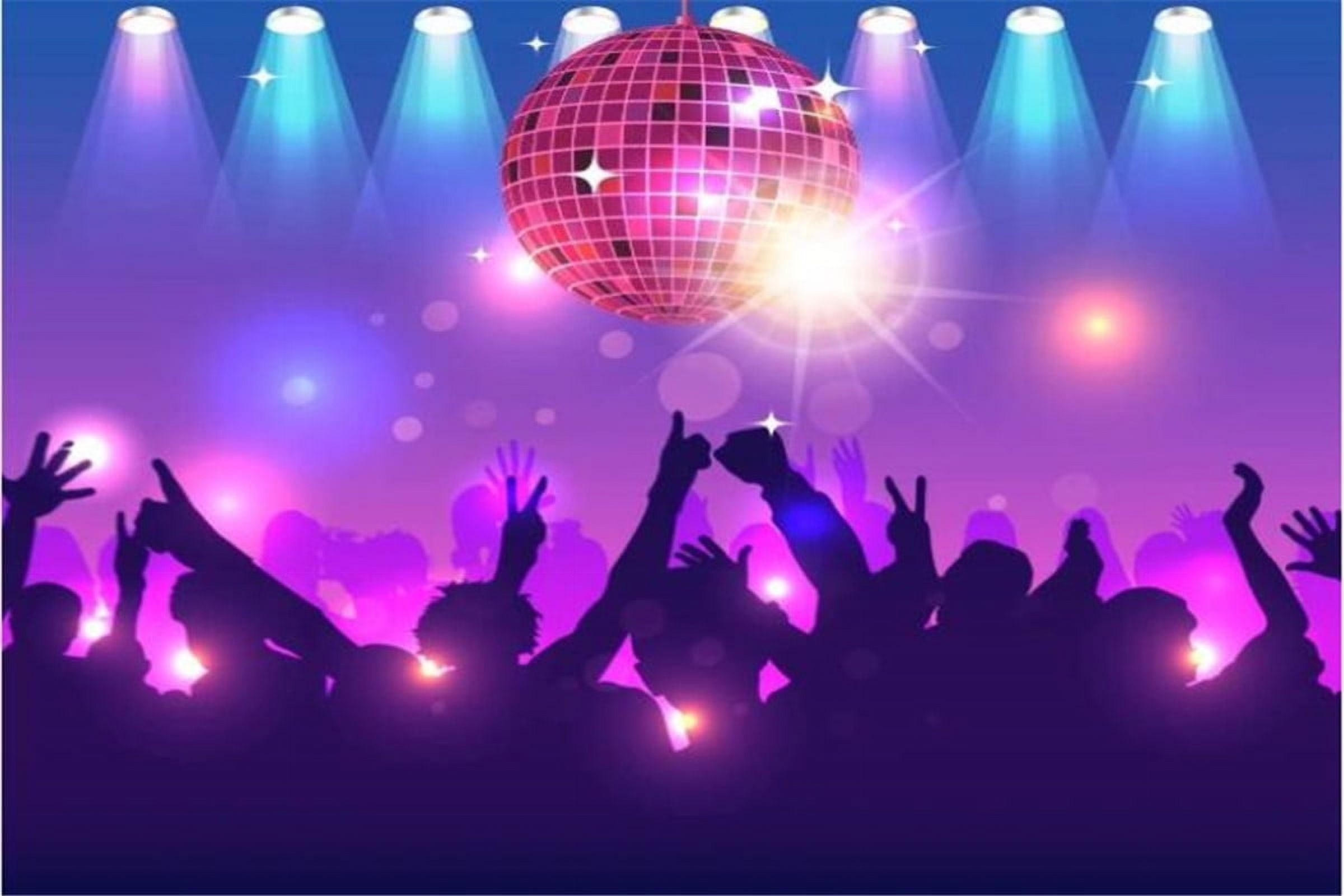 60s 70s Dance Ballroom DJ Light Neon Colorful Wall Disco Party ...